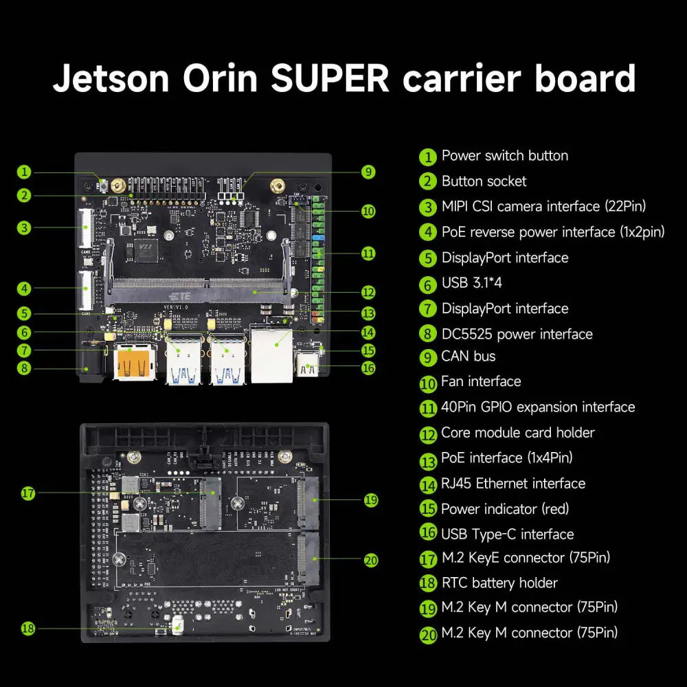 Yahboom Jetson Carrier Board --for Jetson Orin SUPER - RobotShop
