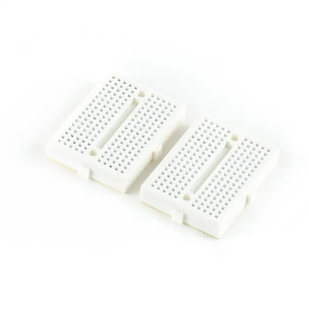 170 Tie Point Mini Solderless Breadboard Pair - White - RobotShop