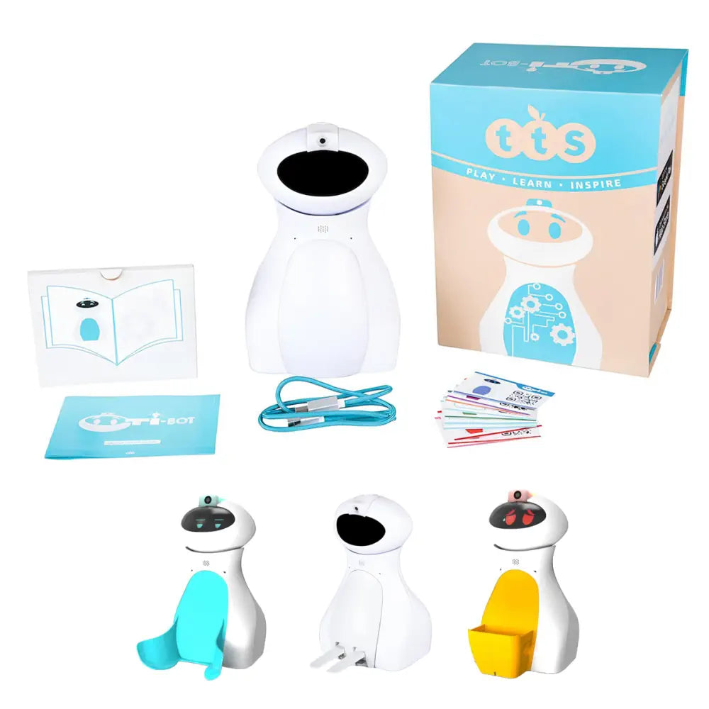 TTS Oti-Bot Coding Robot with 1 Pusher Tummy, 1 Basket Tummy and 1 Forklift Bundle Pack ...