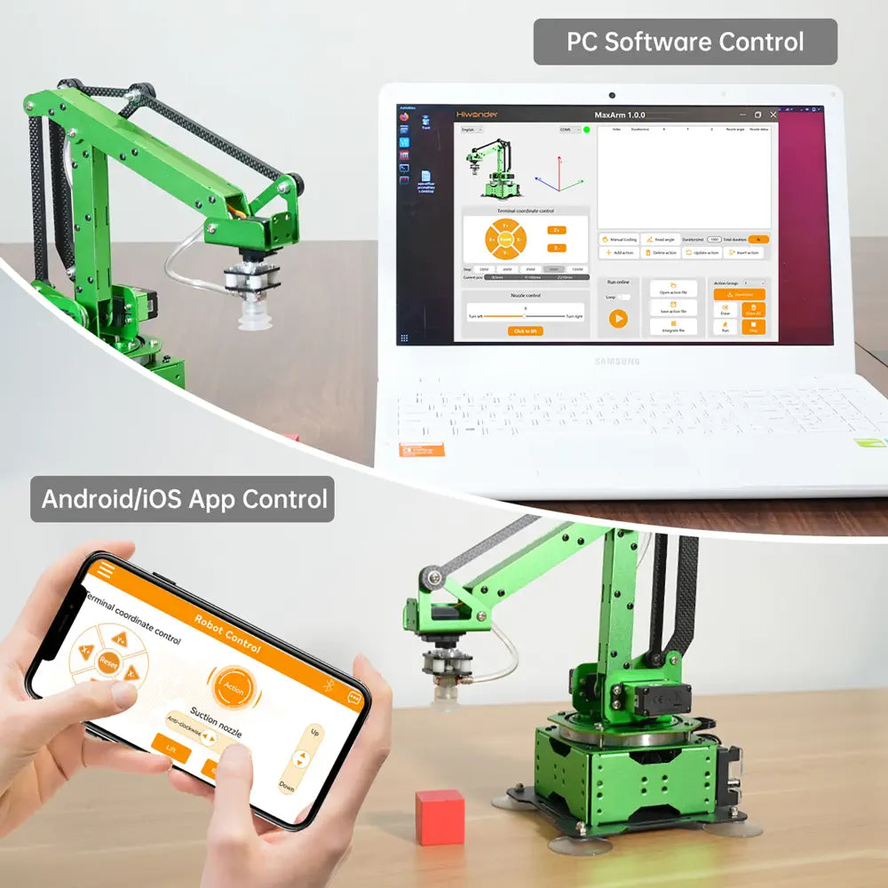 Hiwonder Maxarm Open Source Robot Arm Powered By Esp32 Support Python And Arduino Programming 