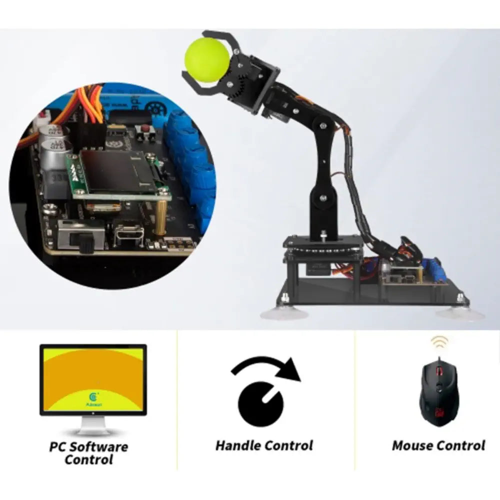 Adeept 5 Dof Arduino Compatible Programmable Orange Robot Arm Kit W Oled Display Robotshop