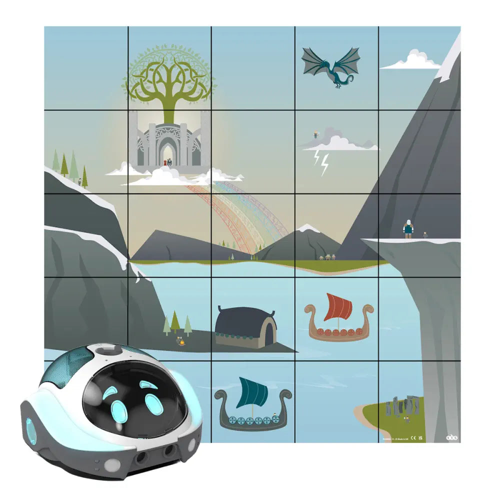 TTS Loti-Bot Coding Robot with Viking Mat Bundle Pack, Educational STEAM Rechargeable Block ...