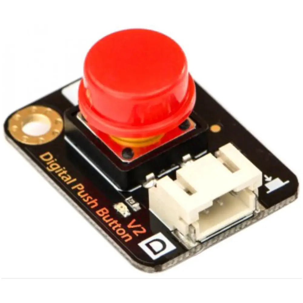 Gravity Digital Push Button Red Robotshop 0757