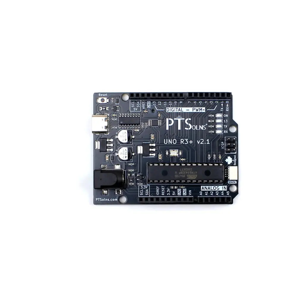 PTSolns UNO R3+ ATmega328P Microcontroller Development Board (Arduino Compatible) - RobotShop