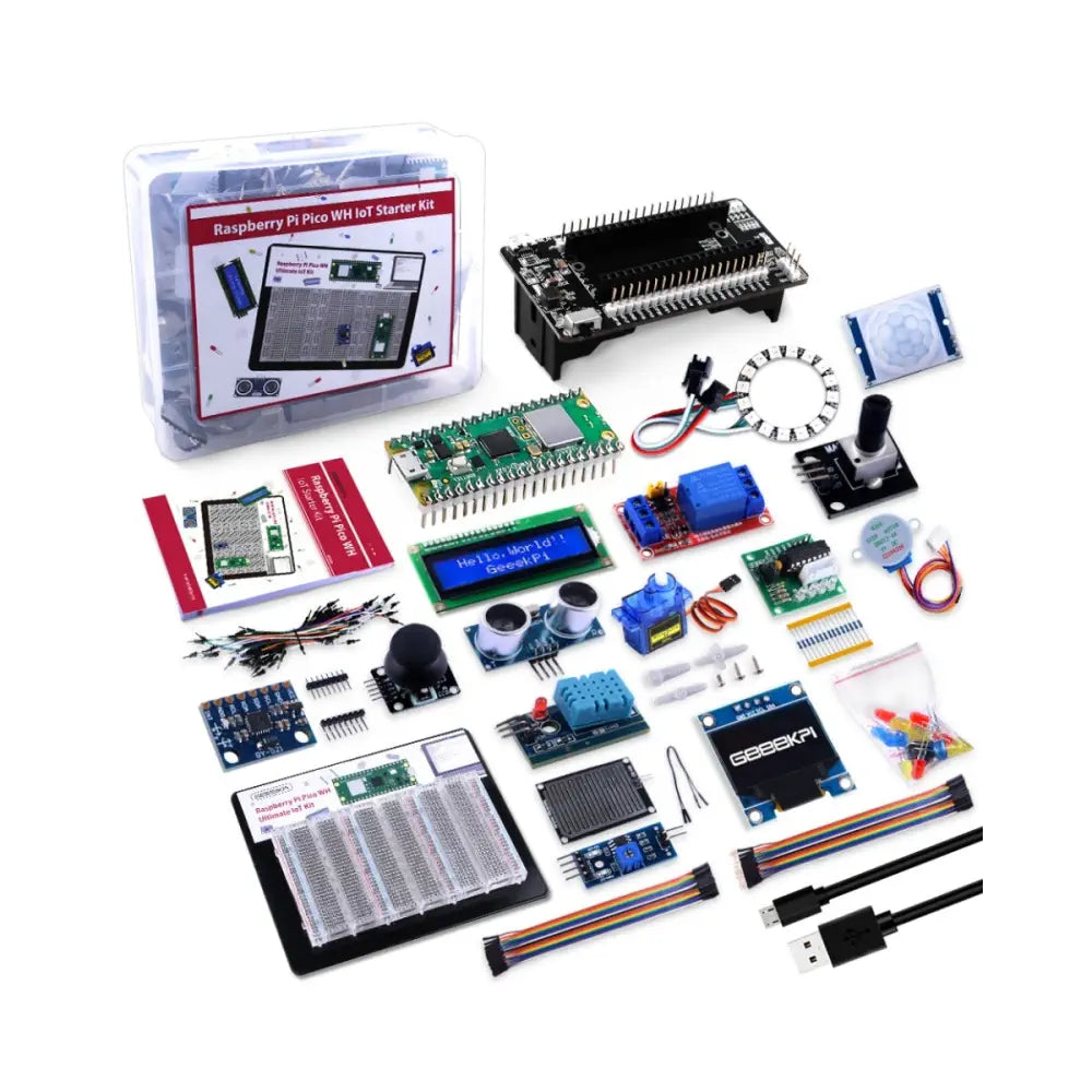 Raspberry Pi Pico W Iot Starter Kit W Oled Display And Multiple Sensors