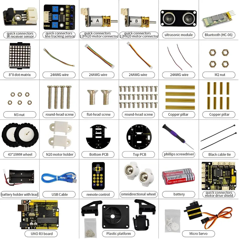 Keyestudio Educational Smart Little Turtle Robot V2.0 Kit for Arduino ...