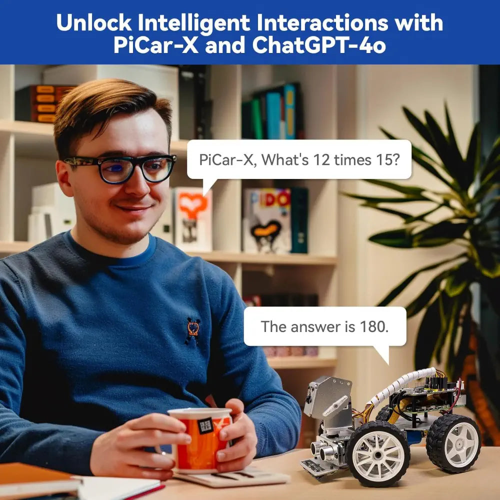 SunFounder PiCar-X Smart Video Robot Car Kit for Raspberry Pi 4B 3B+ 3B ...