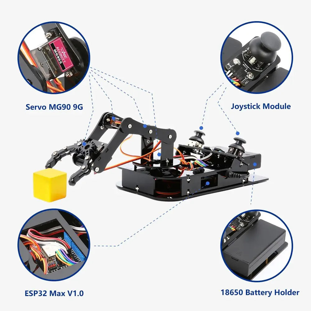 ACEBOTT QD022 ESP32 4-DOF Programmable Robot Arm & Car Kit Compatible ...