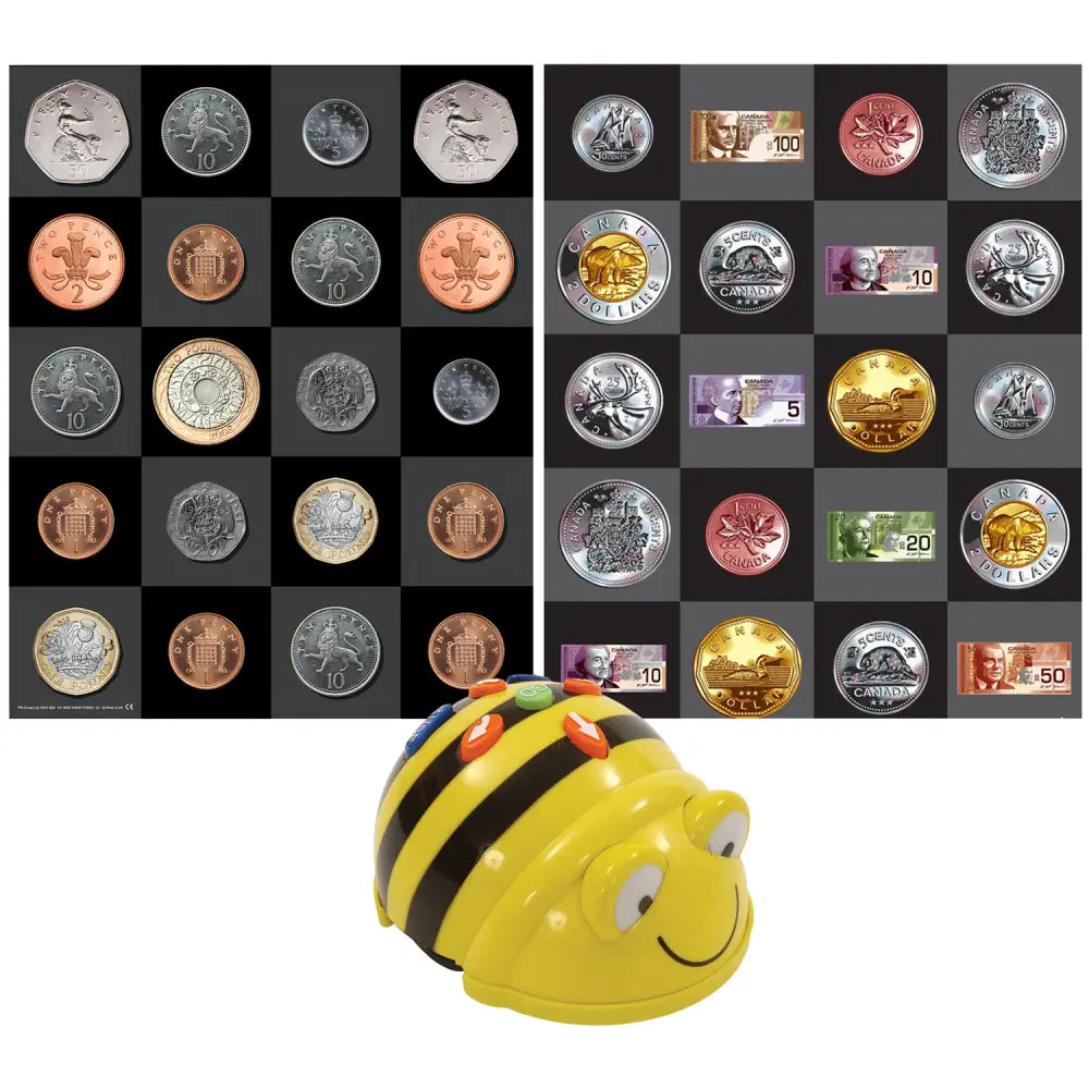 TTS Bee-Bot Programmable Robot with Canadian Money Mat and UK Money Mat ...
