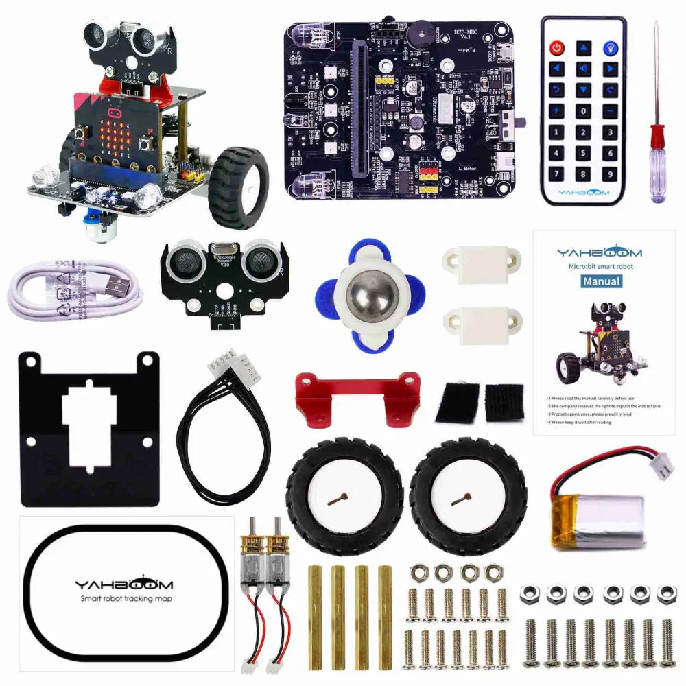 Yahboom 2WD Smart Robot Car Bitbot avec IR et application pour Micro: bit (sans carte Microbit ...