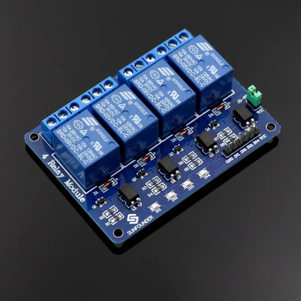 4 Channel 5V Relay Shield Module - RobotShop