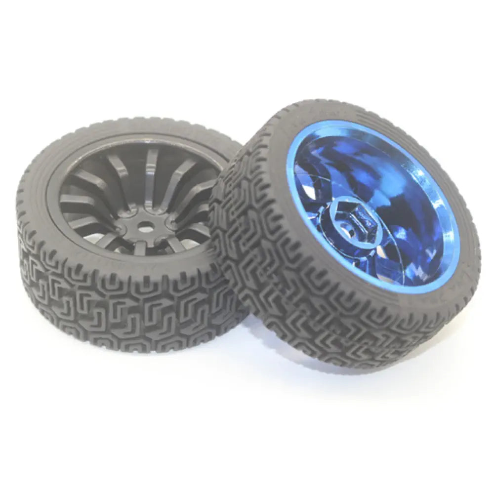 65D Rubber Wheels for Smart Vehicles & Robots (Pair) - RobotShop