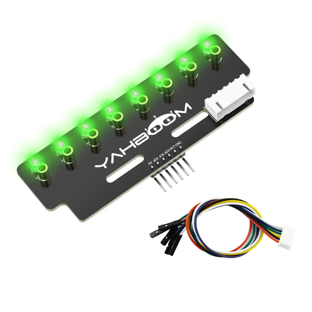 Yahboom 8-channel grayscale line tracking sensor module-Green light ...