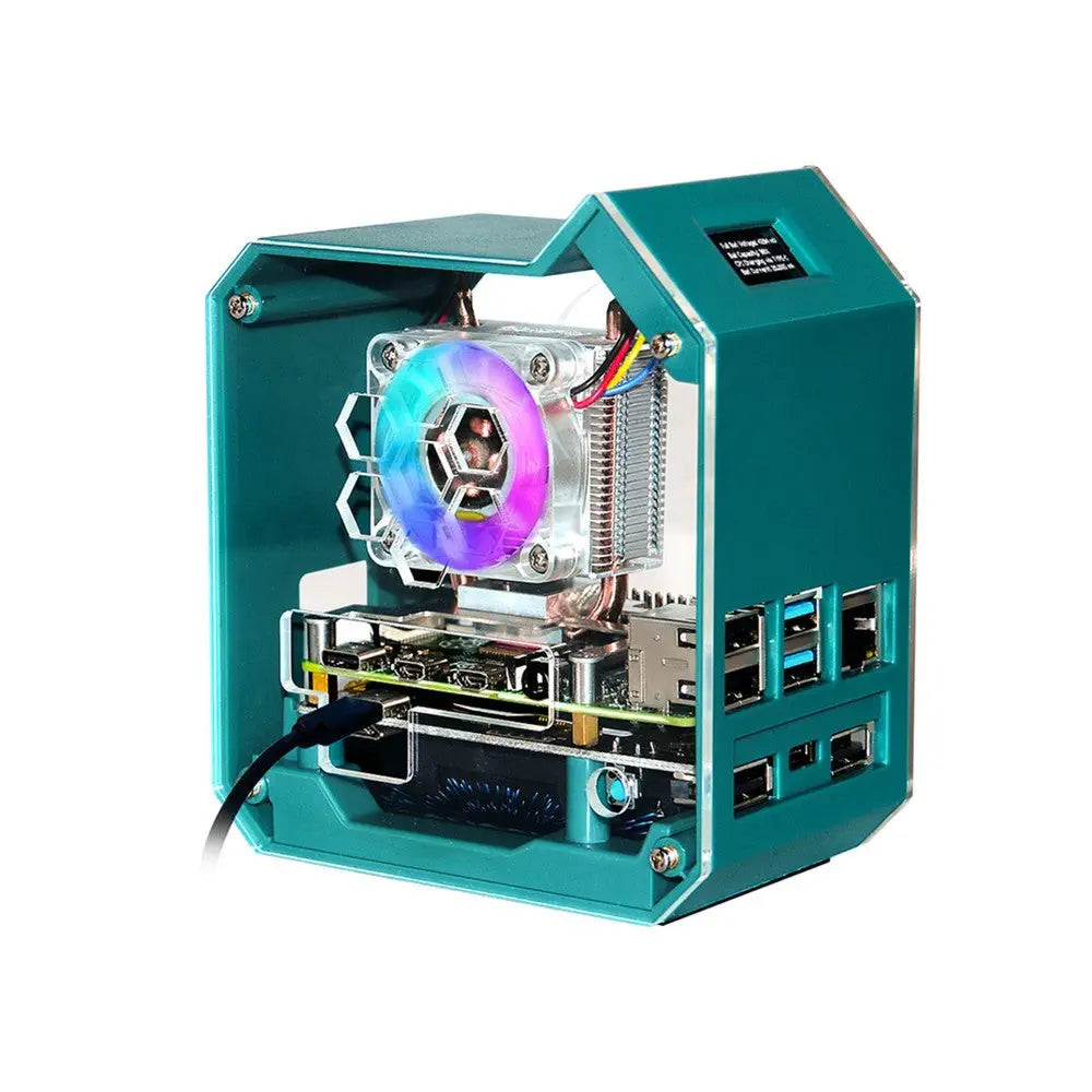 52Pi ABS Mini Tower Fan UPS Kit w/ OLED Display for Raspberry Pi 4B ...