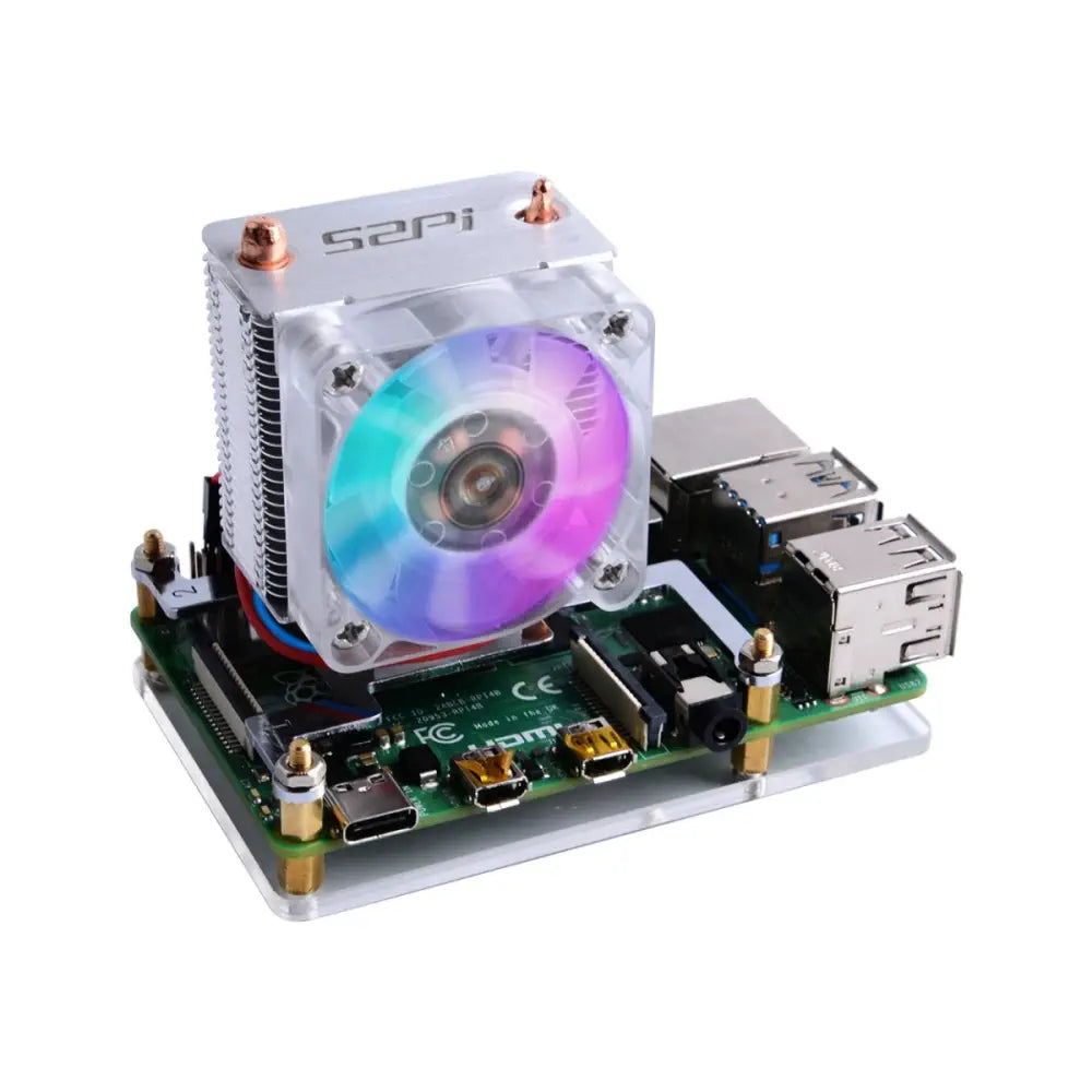 52Pi ICE Tower CPU Cooling System V2 w/ RGB LED for Raspberry Pi 4B/3B ...