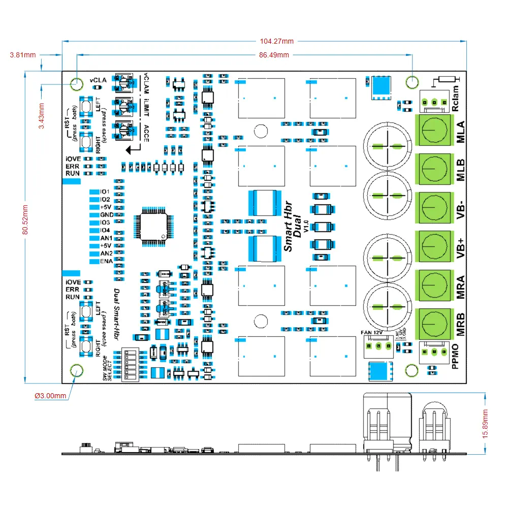 Dual Channel Motor Driver ESC DC Motor Controller Speed Control 8-30V ...
