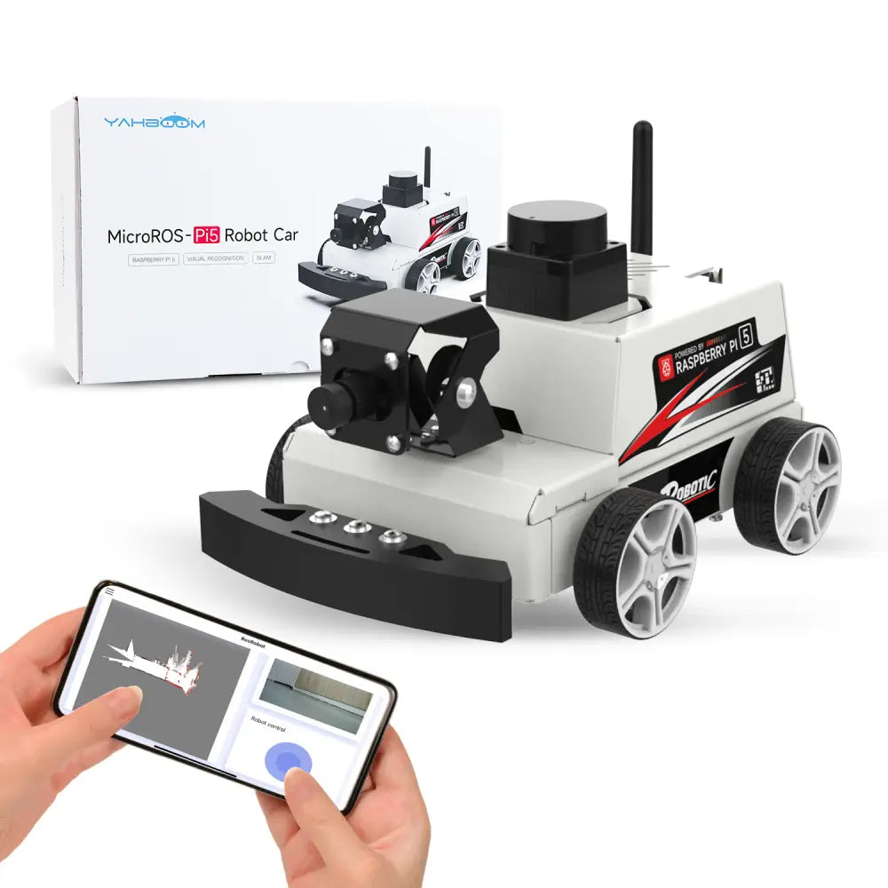 Yahboom Raspberry Pi 5 AI Visual ROS2 Robot Car Kit 2DOF Lidar Stem ...