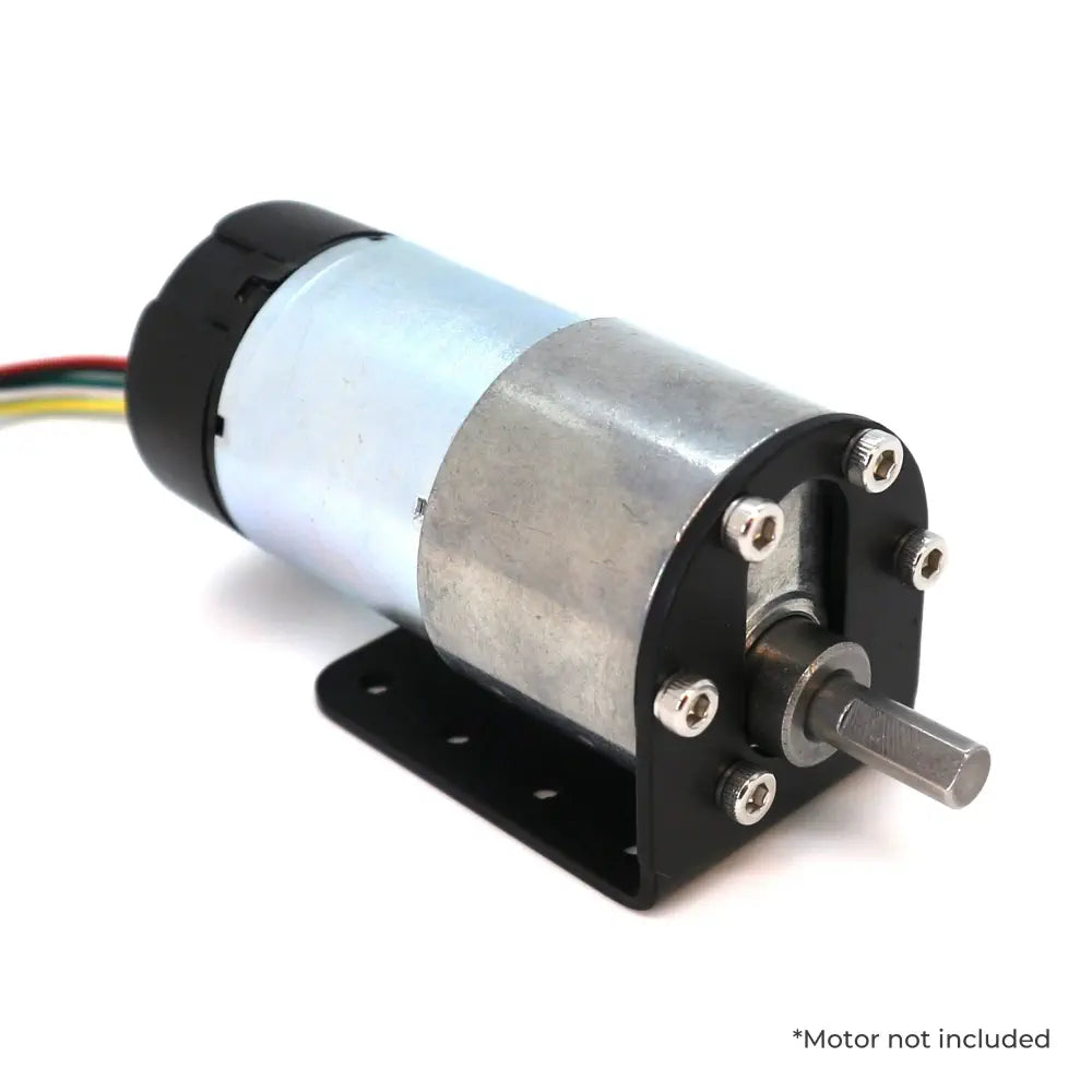 37mm Motor Mount (90 degrees) with anodized black paint - RobotShop