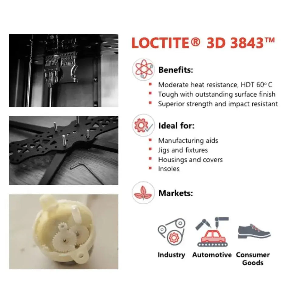 Henkel LOCTITE 3D 3843 High Toughness Matte Black Resin - 1kg - RobotShop