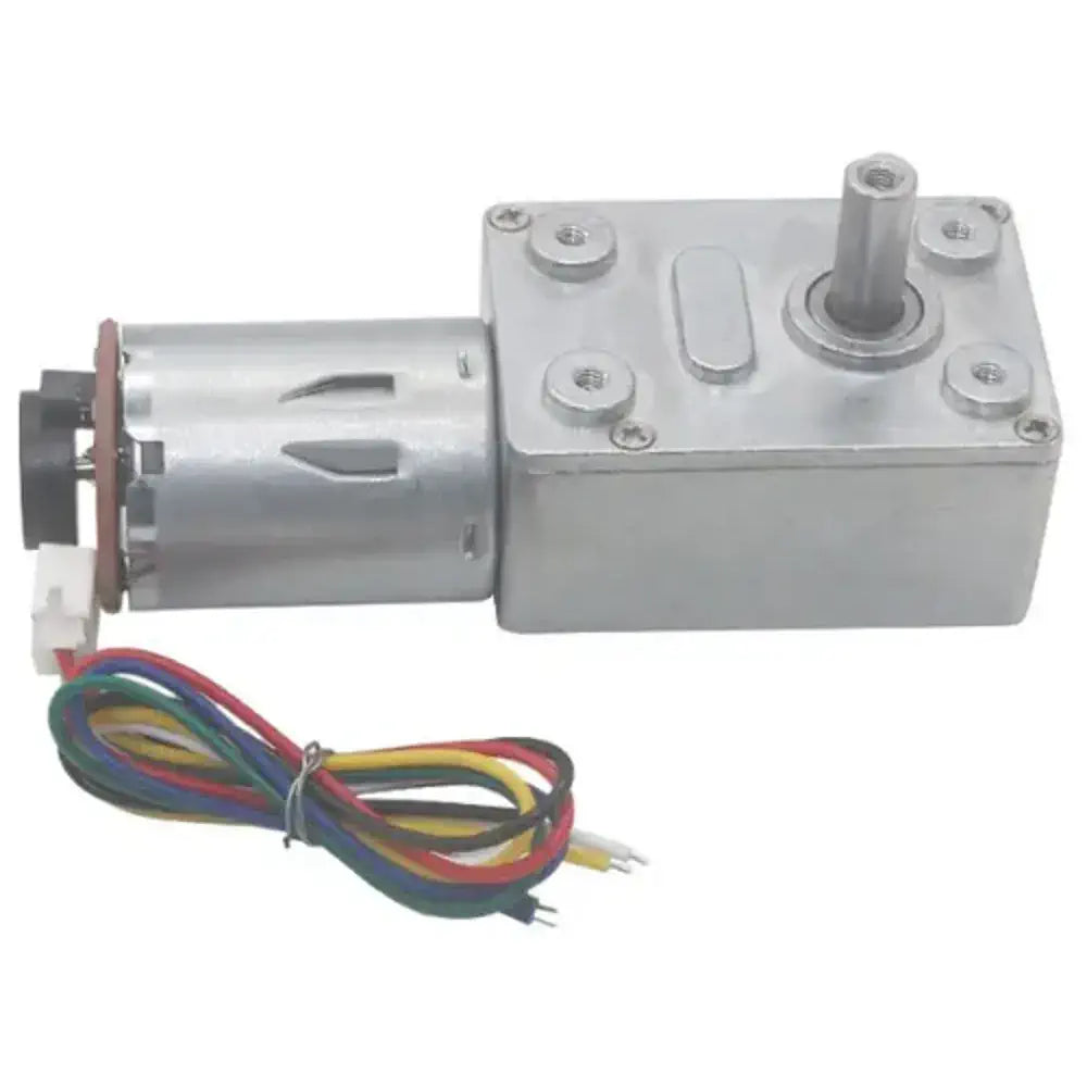 High Torque DC Worm Gear Motor w/ Encoder - 12V, 6RPM - RobotShop
