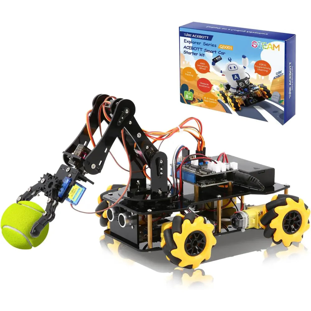 ACEBOTT 5DOF Smart Robot Arm Car Kit, Compatible w/ Arduino/Python ...