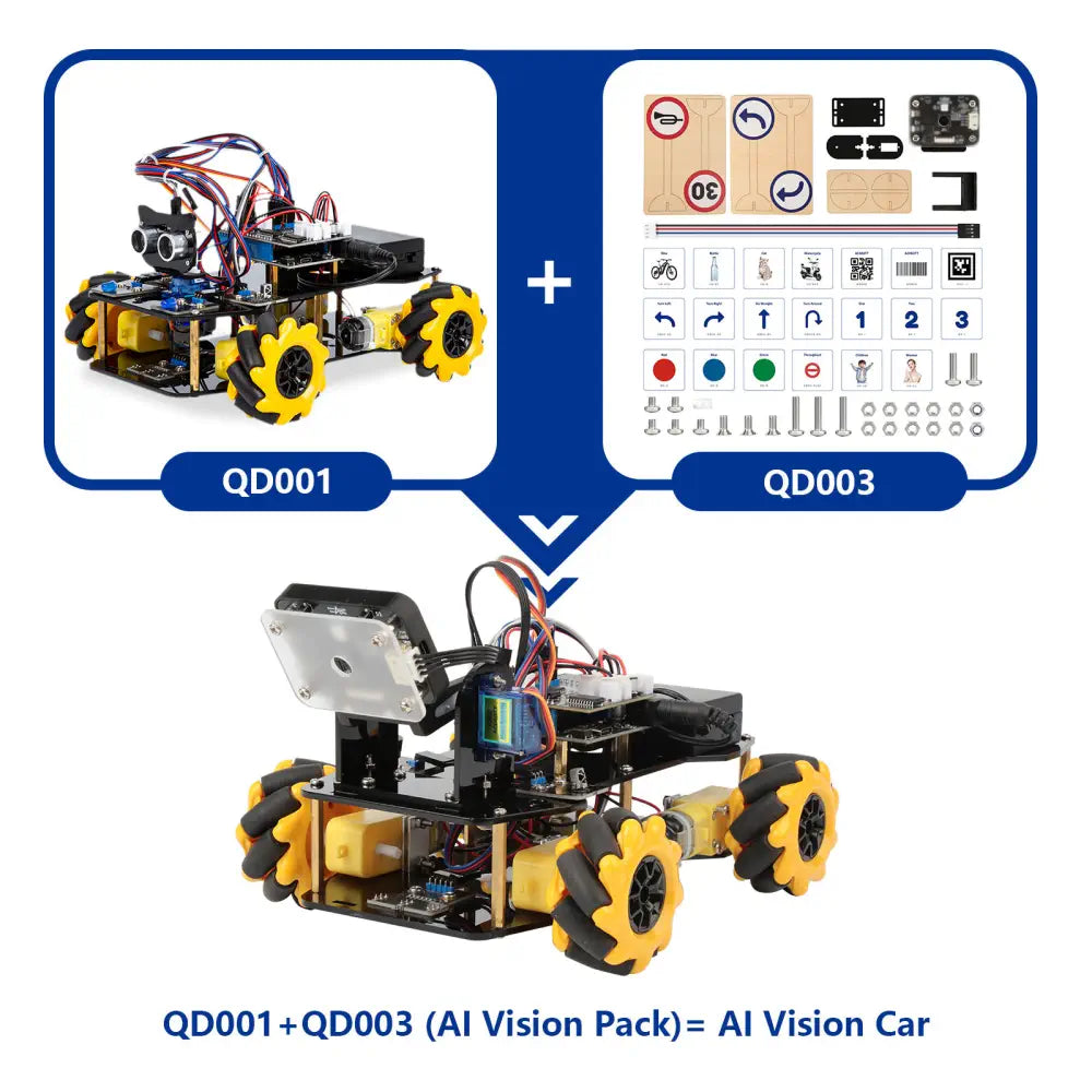 ACEBOTT AI Vision Camera Module Ultrasonic Sensor 4WD ESP32 Smart Robot ...