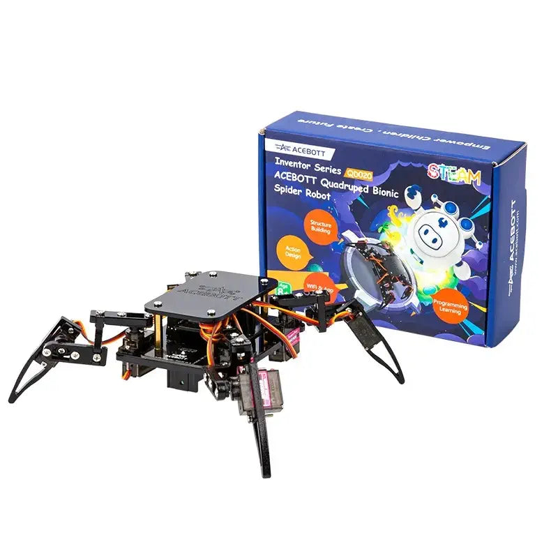ACEBOTT ESP8266 Quadruped Bionic Spider Robot Kit Compatible w/ Arduino - RobotShop