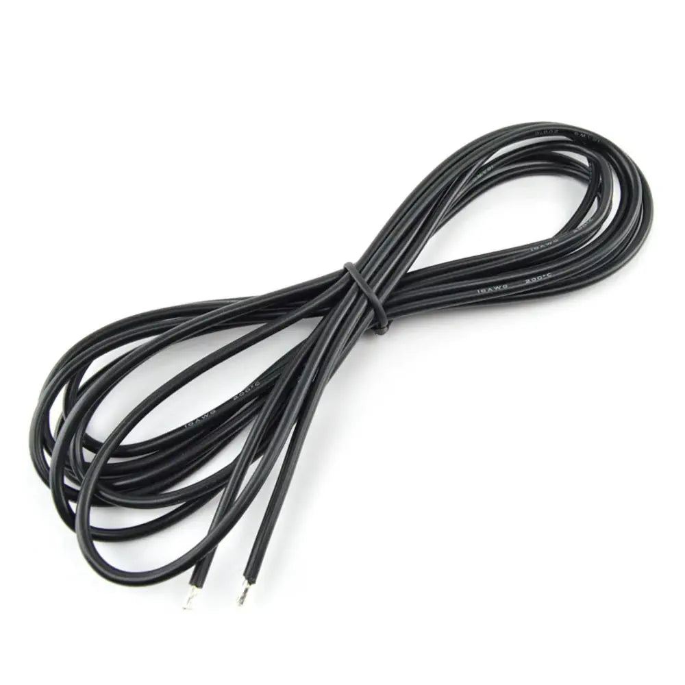 Black Silicon Wire AWG16 (3m) - RobotShop