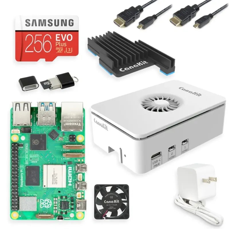 CanaKit Raspberry Pi 5 Starter MAX Kit - 8GB - Turbine White - RobotShop