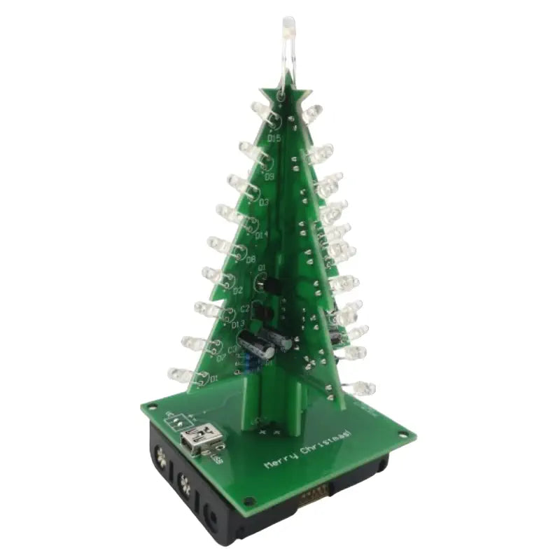 Dagu 3D Christmas Tree DIY Electronic LED Kit w/ Red/Green/Yellow Flash ...
