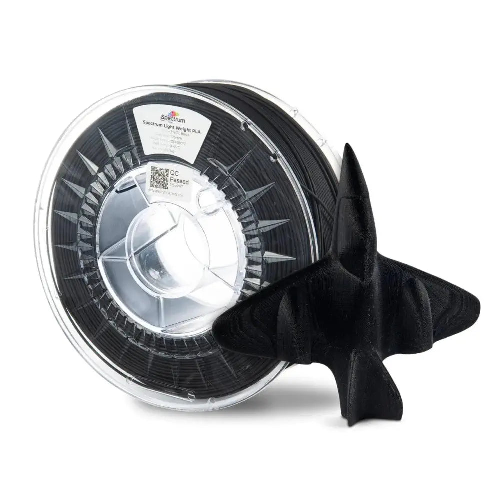 Traffic Black 1.75mm Spectrum Lightweight PLA Filament 1kg - RobotShop