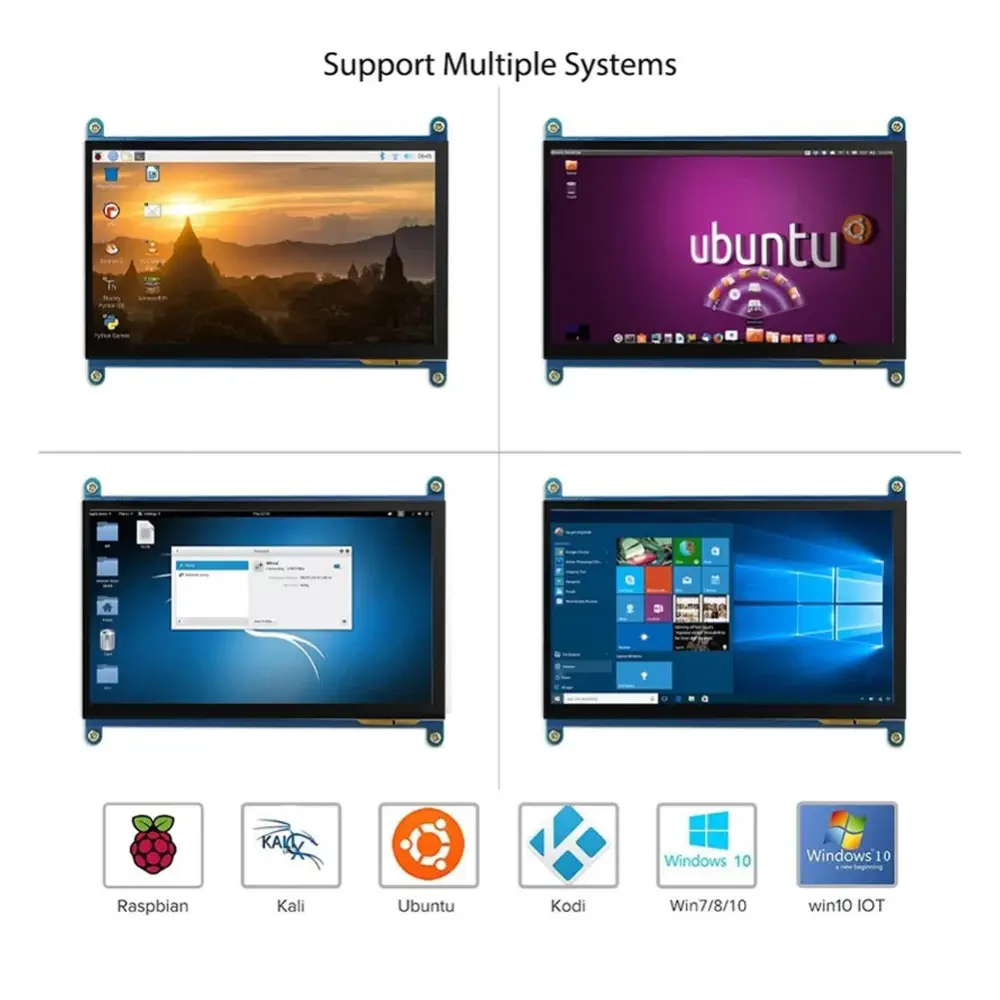 Elecrow RC070 7-inch 1024x600 HDMI LCD Display w/ Touch Screen - RobotShop