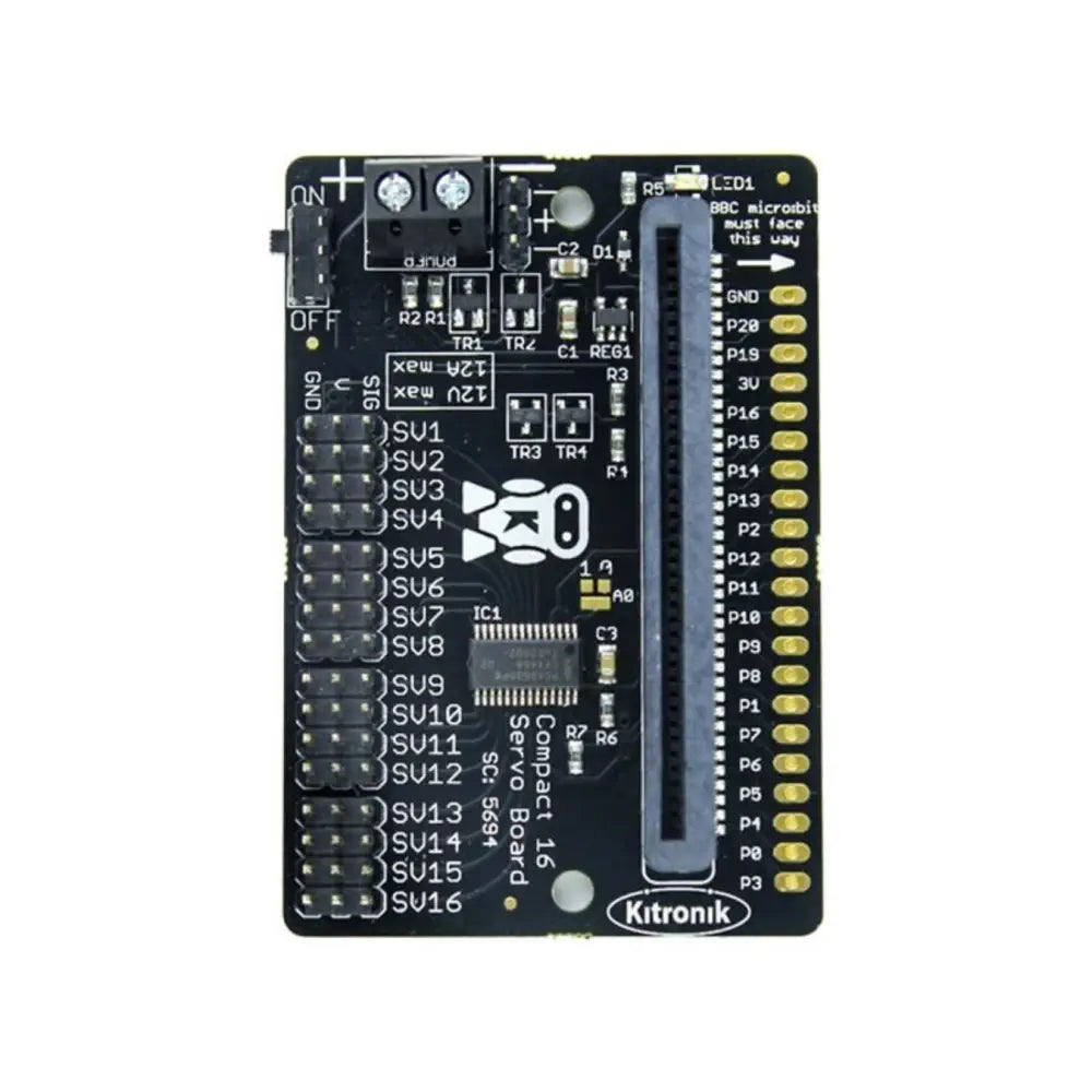 Kitronik Compact 16 Servo Driver Board for the BBC micro:bit - RobotShop