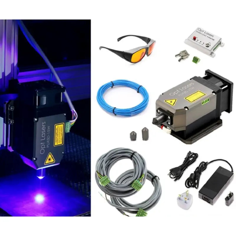 Opt Lasers Universal CNC Laser Upgrade Kit w/ PLH3D-15W Engraving Laser ...