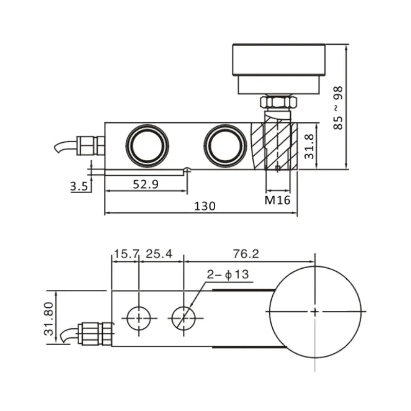 Phidgets Shear Beam Load Cell - 500Kg (C3) - RobotShop