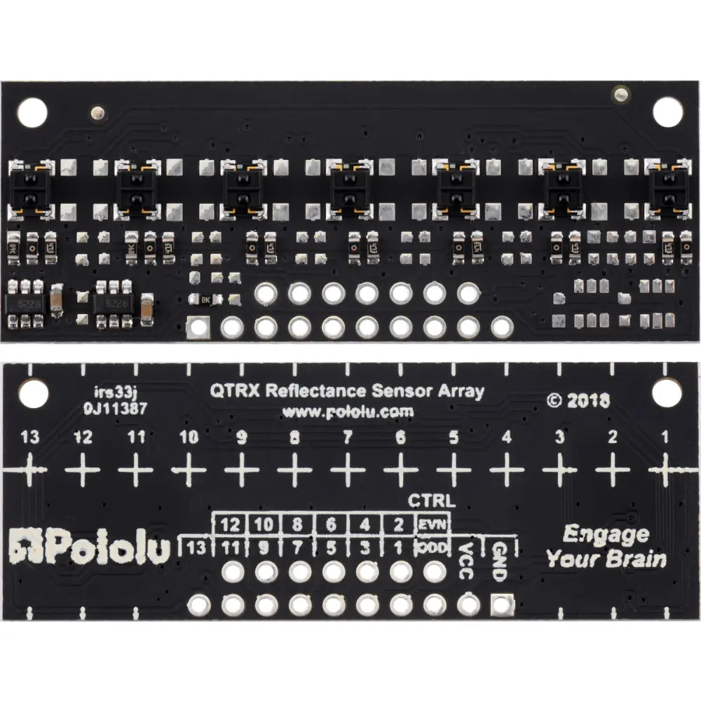 Pololu QTRX-MD-07A Reflectance Sensor Array: 7-Channel, 8mm Pitch ...