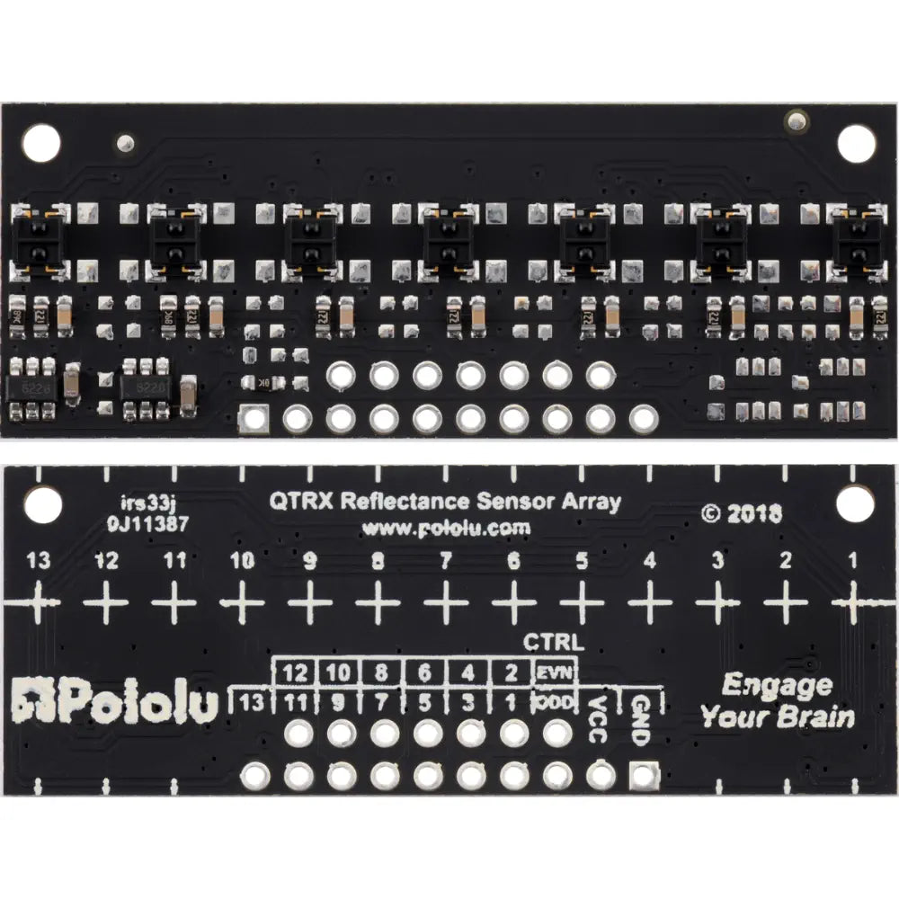 Pololu QTRX-MD-07RC Reflectance Sensor Array: 7-Channel, 8mm Pitch, RC ...
