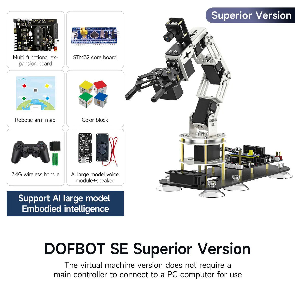 DOFBOT SE AI Vision Robotic Arm with ROS2 Python Programming (Virtual ...