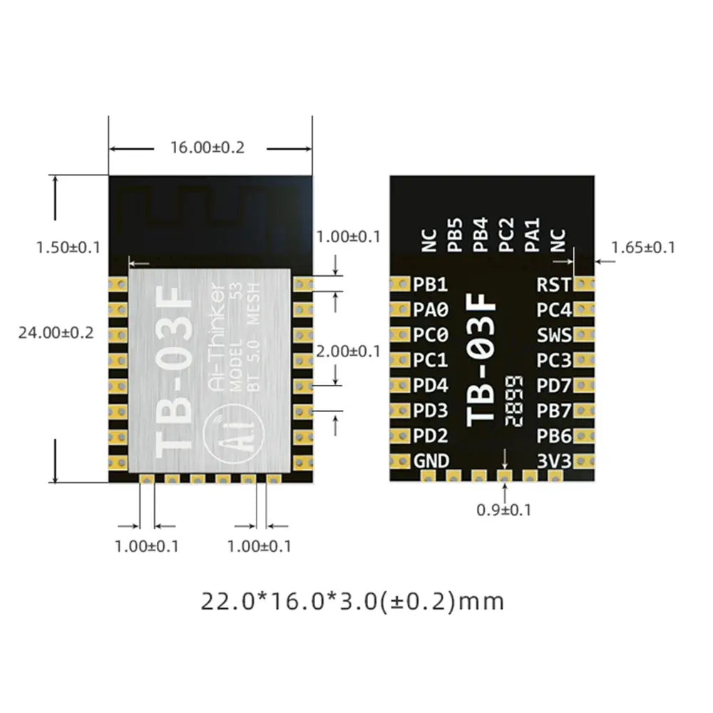 HOT product TB-03F BlE 5.0 Module Mesh Pins to ESP-12F/ESP-12S - RobotShop