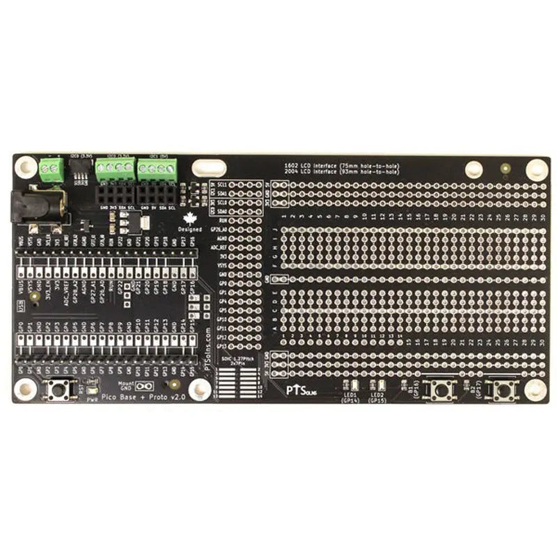PTSolns Raspberry Pi Pico Expansion Board (Pico Base + Proto) - RobotShop