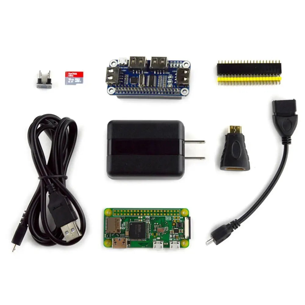 Raspberry Pi Zero W w/ USB HUB HAT (Pack D) - RobotShop