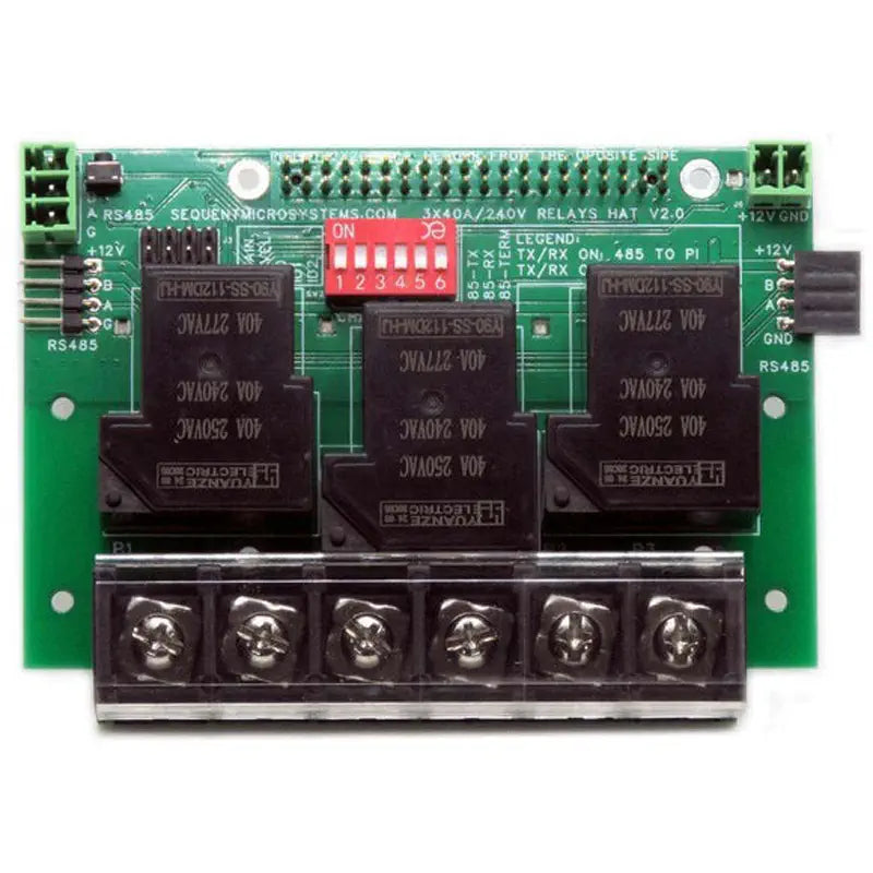 Sequent Microsystems 3 40A/240V Relays RS485 Daisy-Chainable HAT for ...