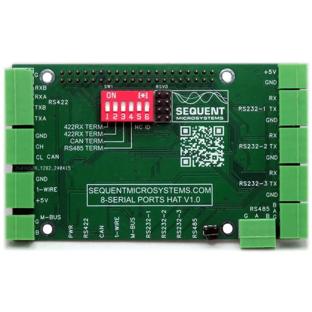 Sequent Microsystems 8 Serial Ports 2-Layer Stackable HAT for Raspberry ...