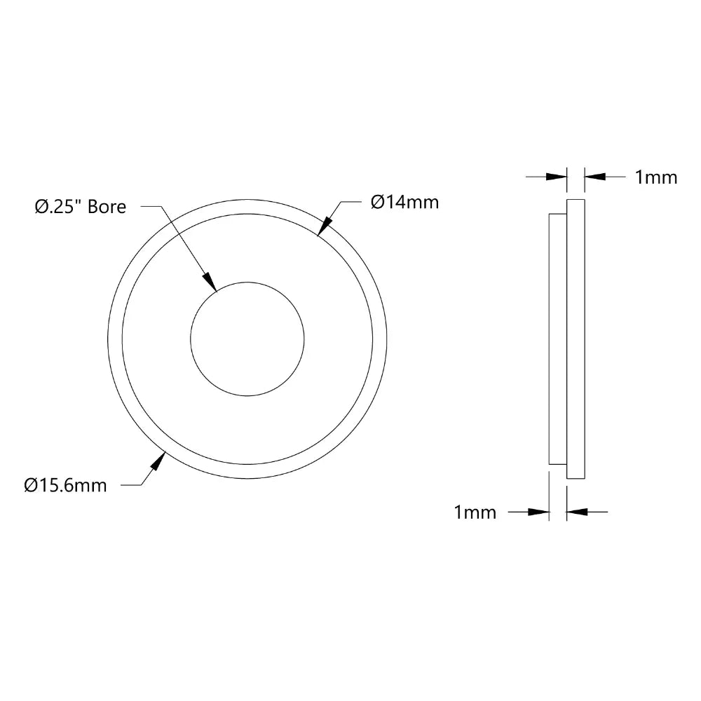 ServoCity 14mm to 1/4" Hole Reducer (1mm Insertion-Depth) - 4 Pack ...