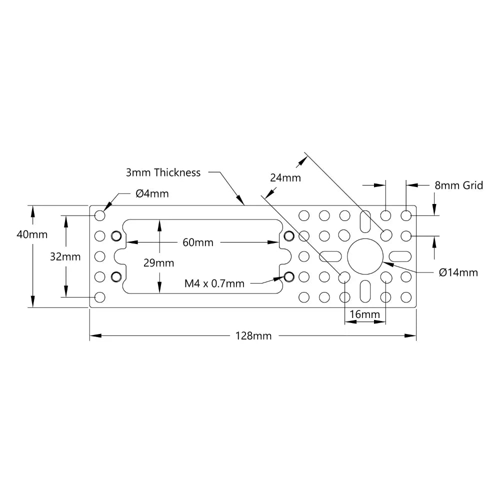 ServoCity 1800 Series Servo Pattern Plate (for Large Size Servos ...