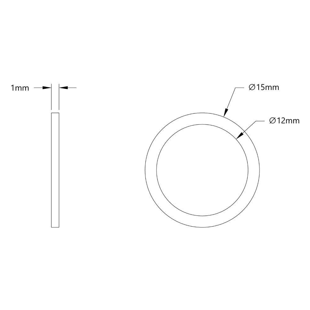 Servocity Série 2807 Shim Id 12mm X Od 15mm épaisseur 1mm Pack De