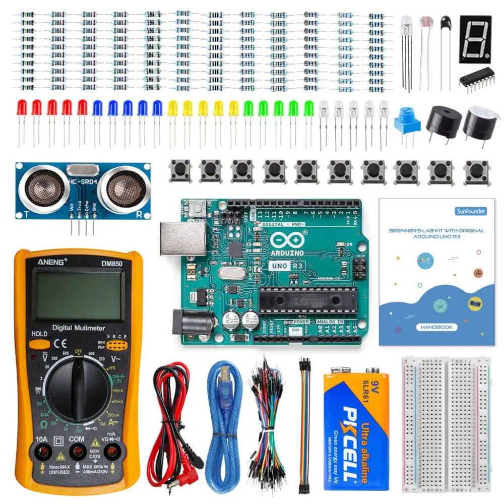 Sunfounder Beginners Lab Starter Kit W Original Arduino Uno R3 Rev3 Board Robotshop