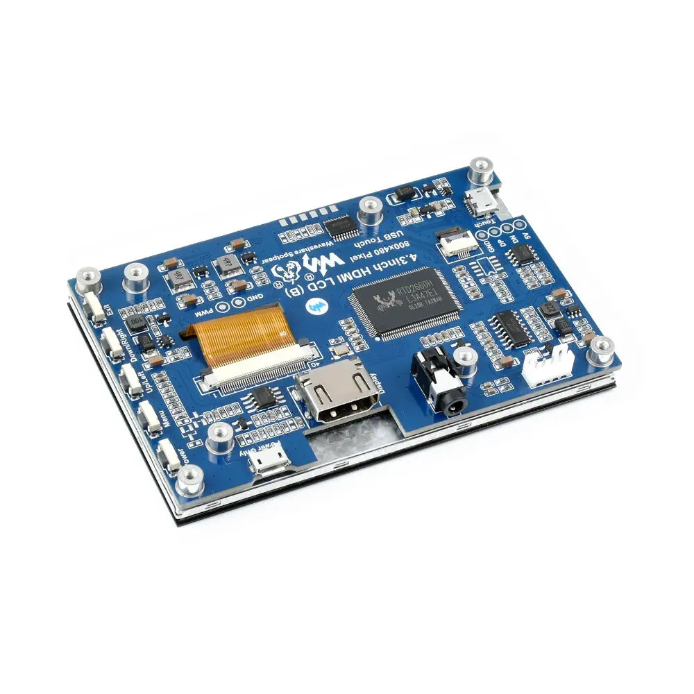 Waveshare 4.3" Capacitive Touch Screen LCD (B), 800×480, HDMI, IPS ...