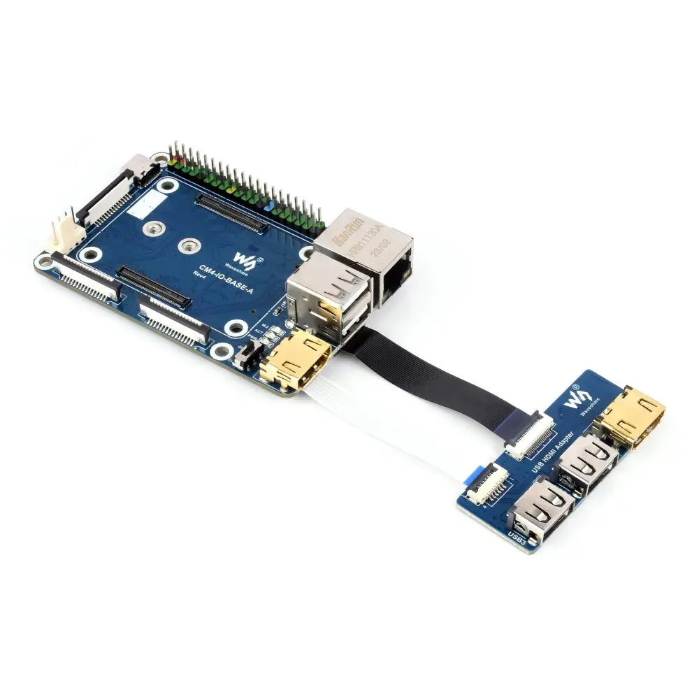 Waveshare CM4-IO-BASE-A + USB HDMI Adapter for Raspberry Pi Compute ...