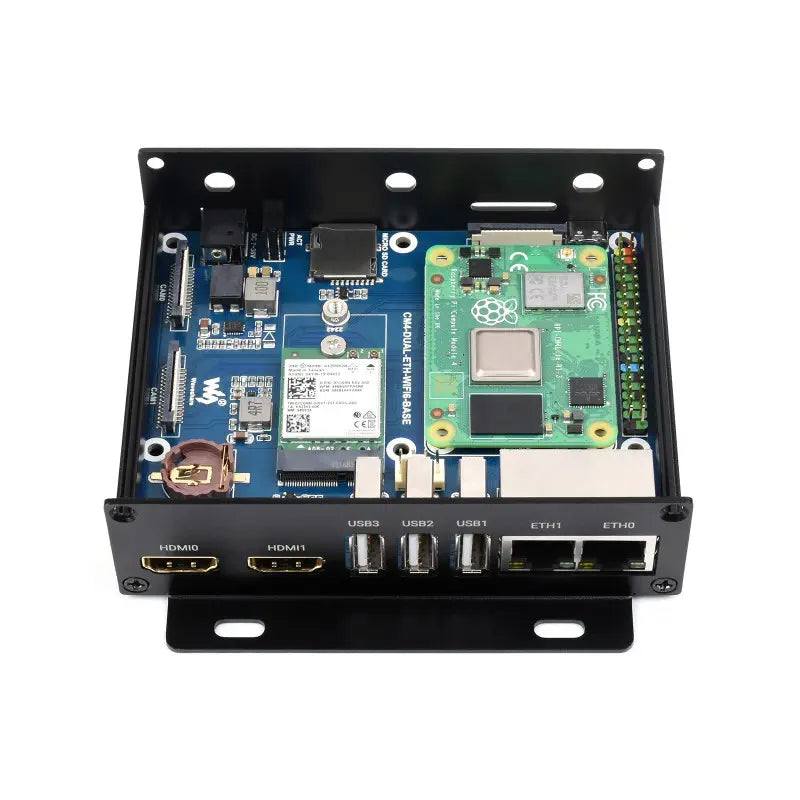 Waveshare WIFI6 Dual ETH Mini-Computer for RPi CM4, M.2 E KEY Slot ...